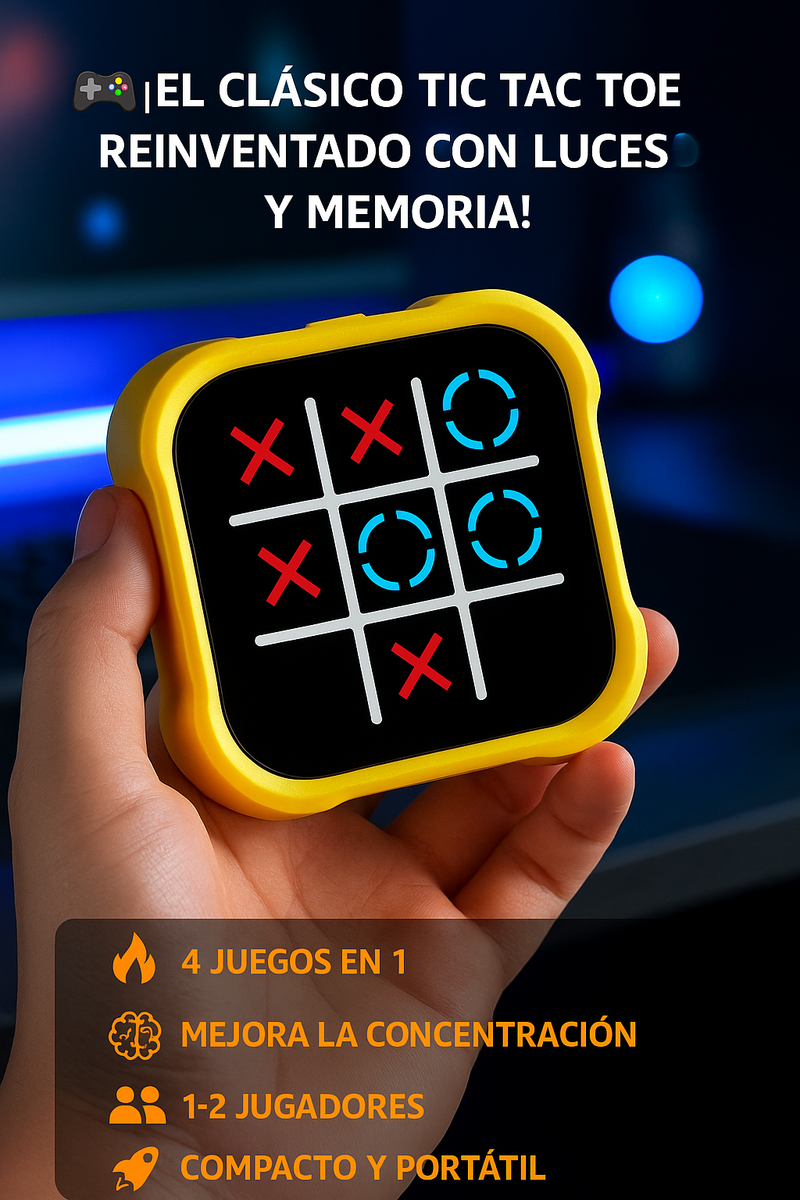 “Tic Tac Toe Inteligente con Luces LED y Modo Memoria 🧠 - Tres en raya ...